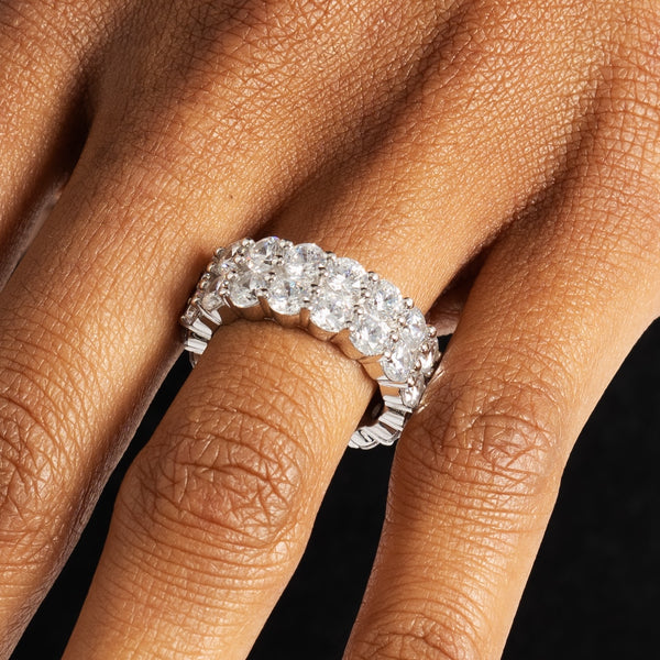 Double Row Eternity Ring | White Gold Eternity Band - 6 ICE