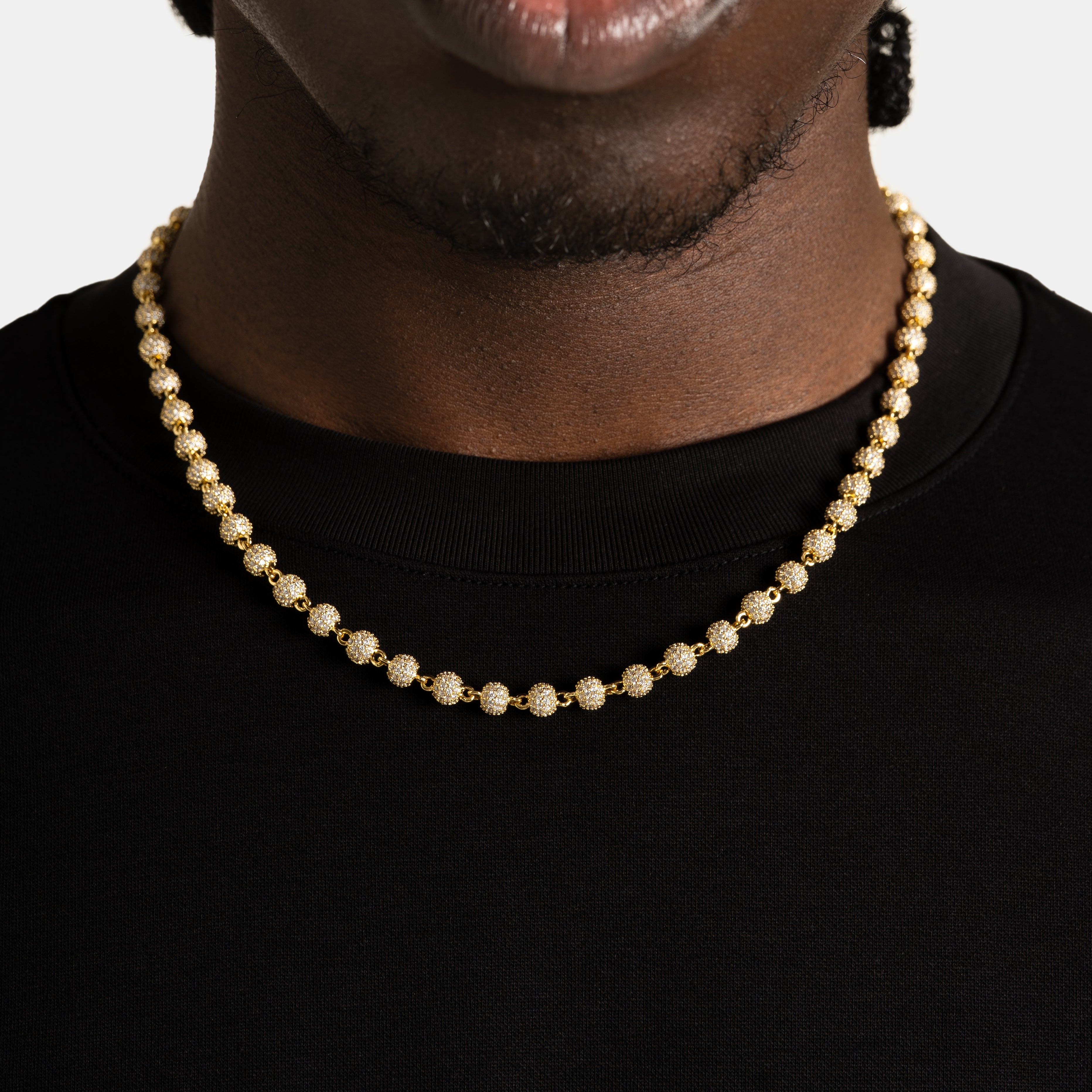 4mm Diamond Beads Chain 18k Gold | 6 ICE, LLC
