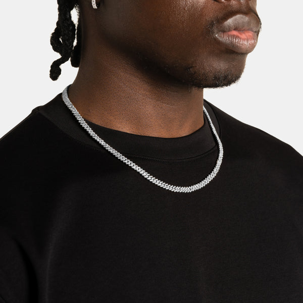 5mm Diamond Prong Cuban | White Gold Cuban Link Chain - 6 ICE