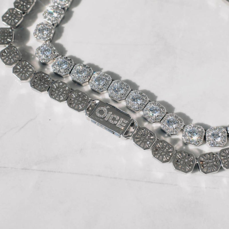 Clustered Tennis Necklace | Diamond Tennis Chain - 6 ICE