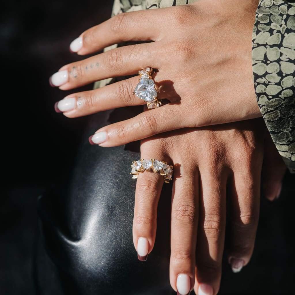 Heart Cut Ring Bundle - 6 ICE