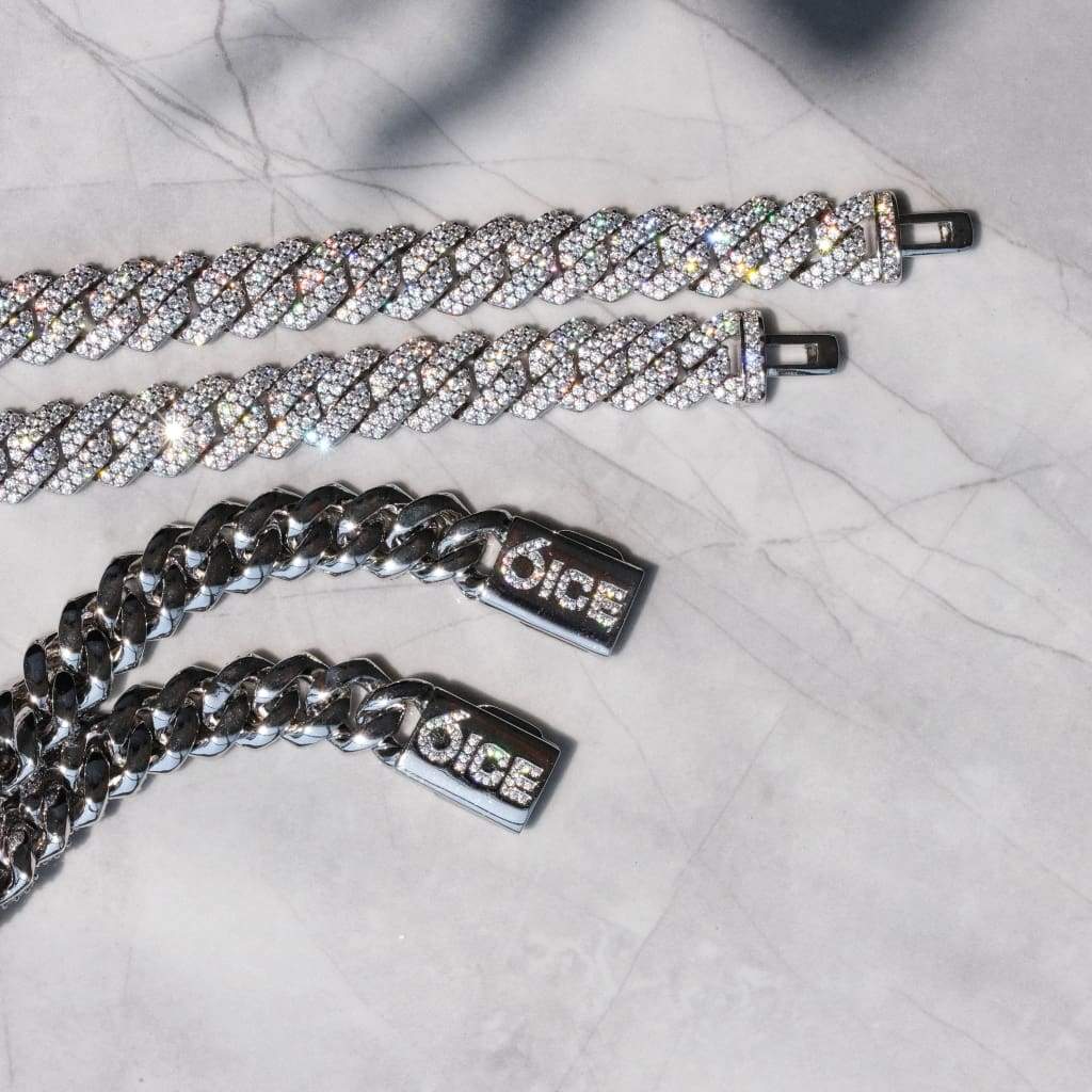 12mm Diamond Prong Cuban | White Gold Cuban Link Chain | 6 ICE, LLC
