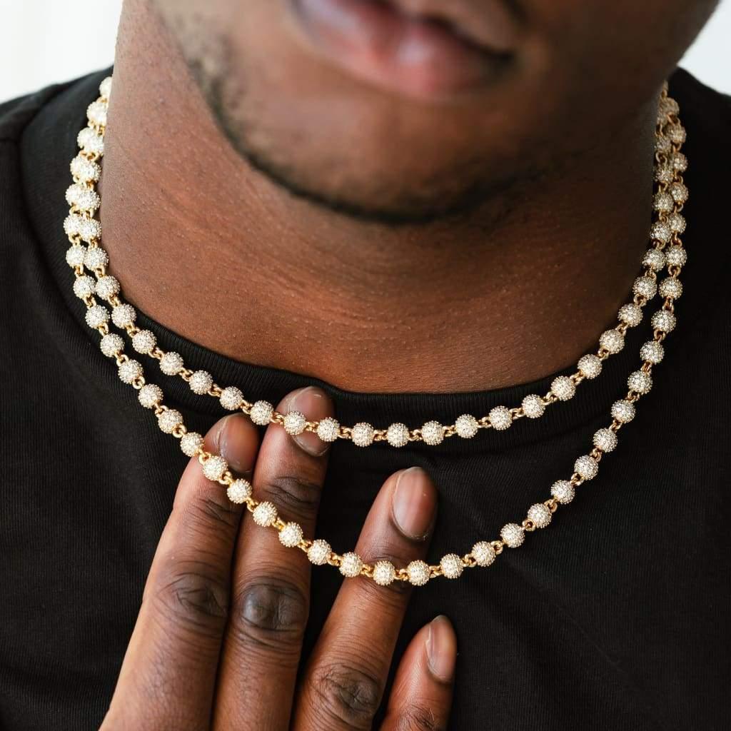 4mm Diamond Beads Chain 18k Gold | 6 ICE, LLC