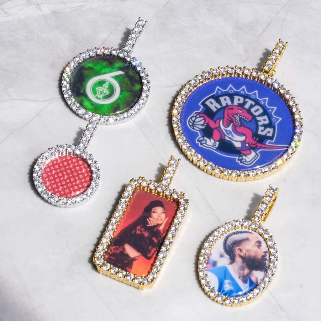 3D Circle Custom Picture Pendant | Pendant with Picture - 6 ICE